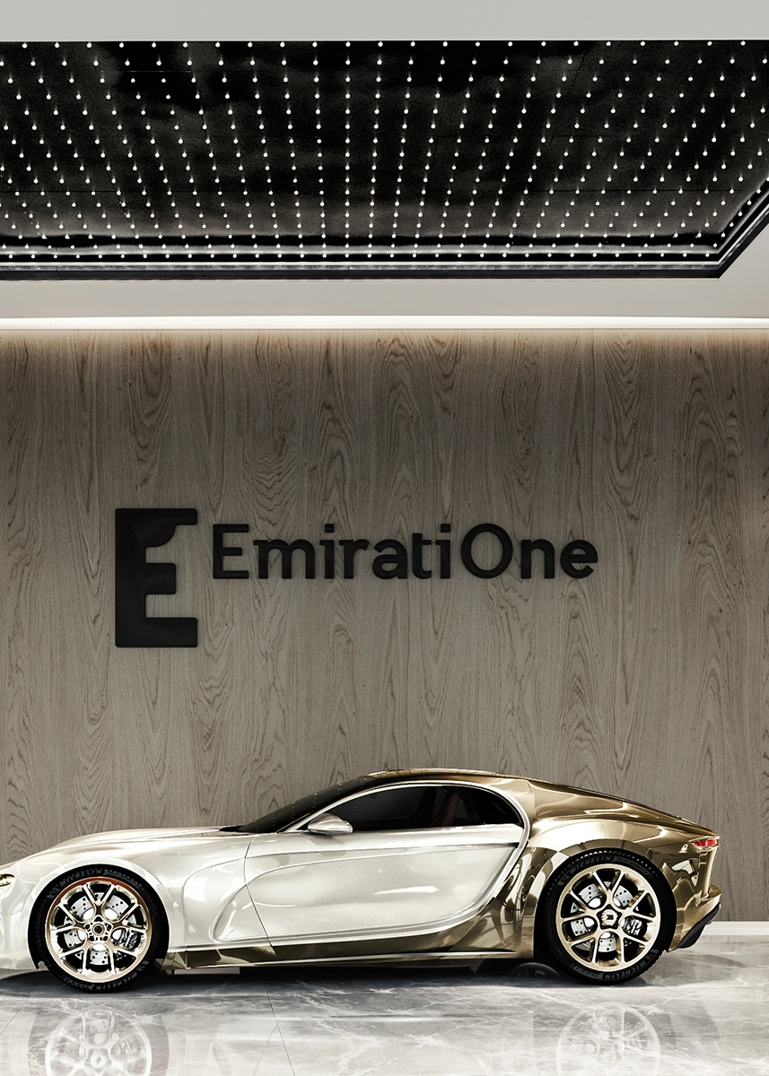 High-End Architectural Visualization of A Carshow in Dubai, UAE